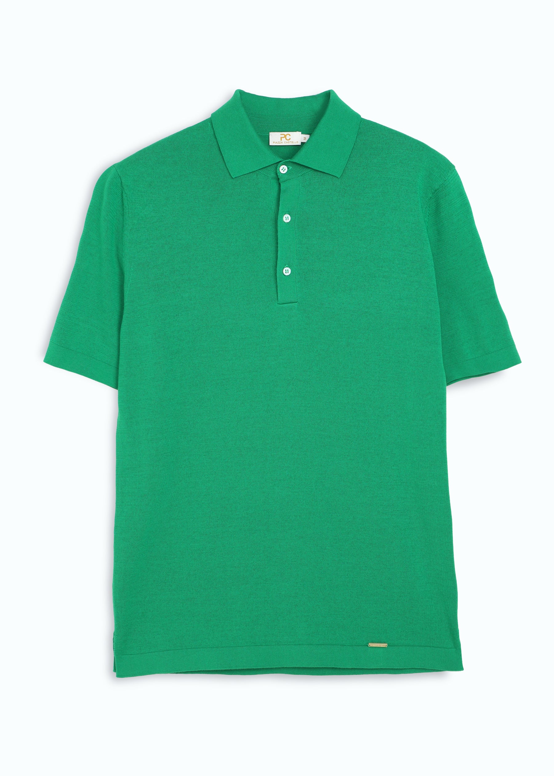 Fresco Men's Cotton Polo Shirt In Deep Green | Piazza Castello