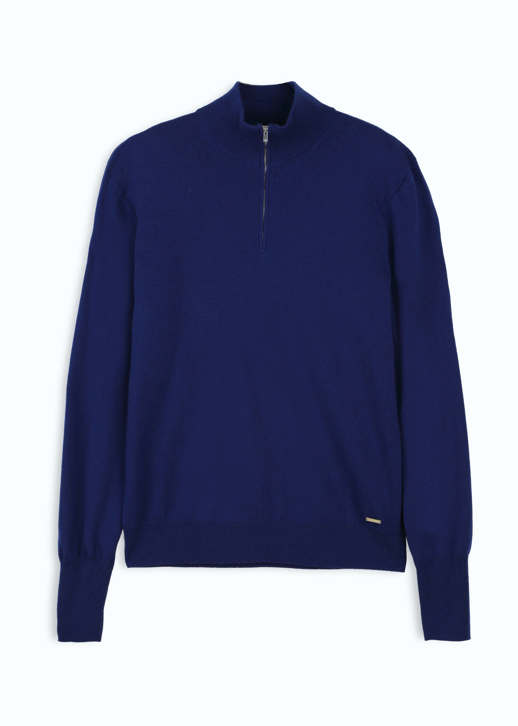 Men's Half Zip Cashmere Sweater in Velvet Blue | Piazza Castello