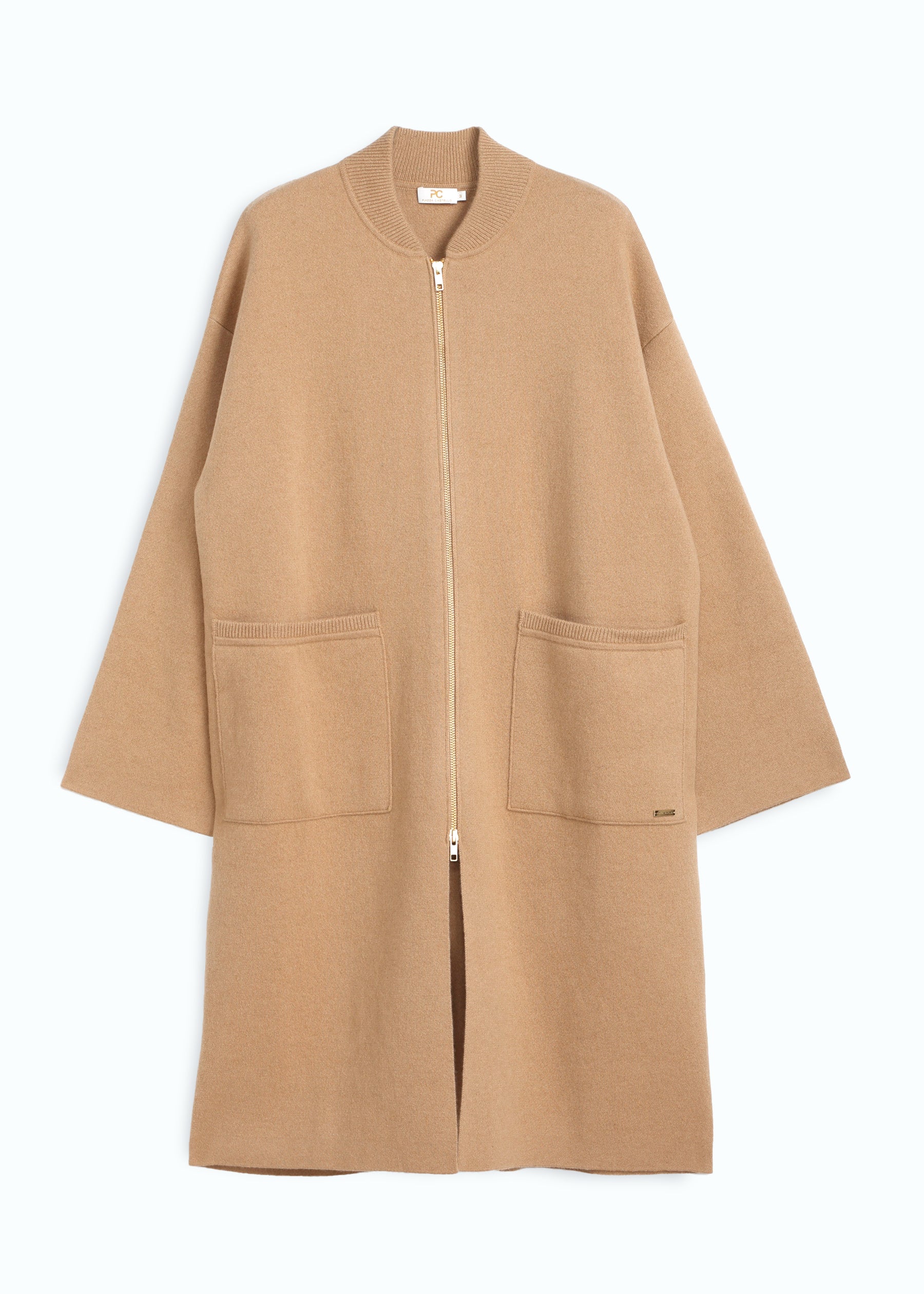Zefiro Cashmere Coat in Camel | Piazza Castello